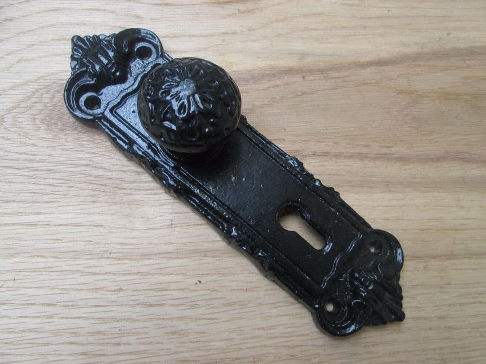 Shabby Chic Knob Coat Lock Hook Black Antique