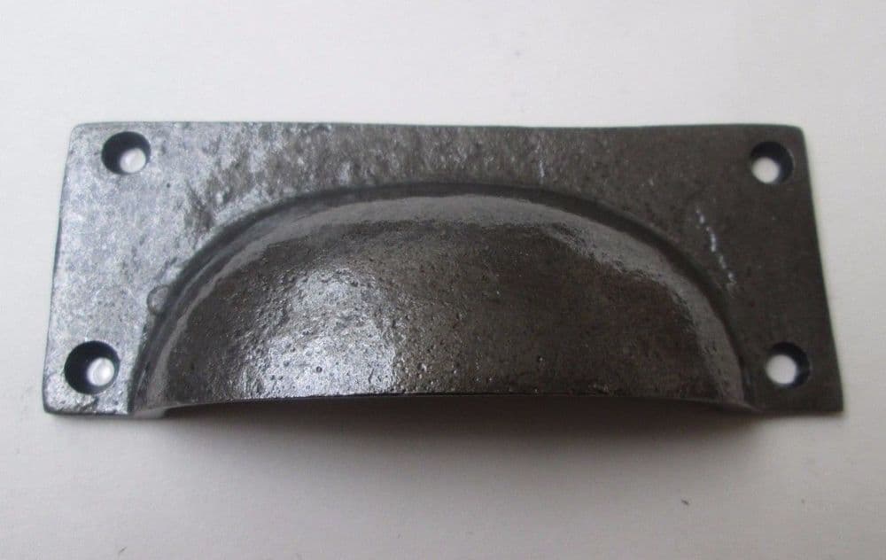 Small Plain Rectangular Cup Handle Antique Iron