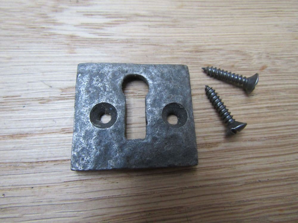 Small Square Escutcheon Antique Iron