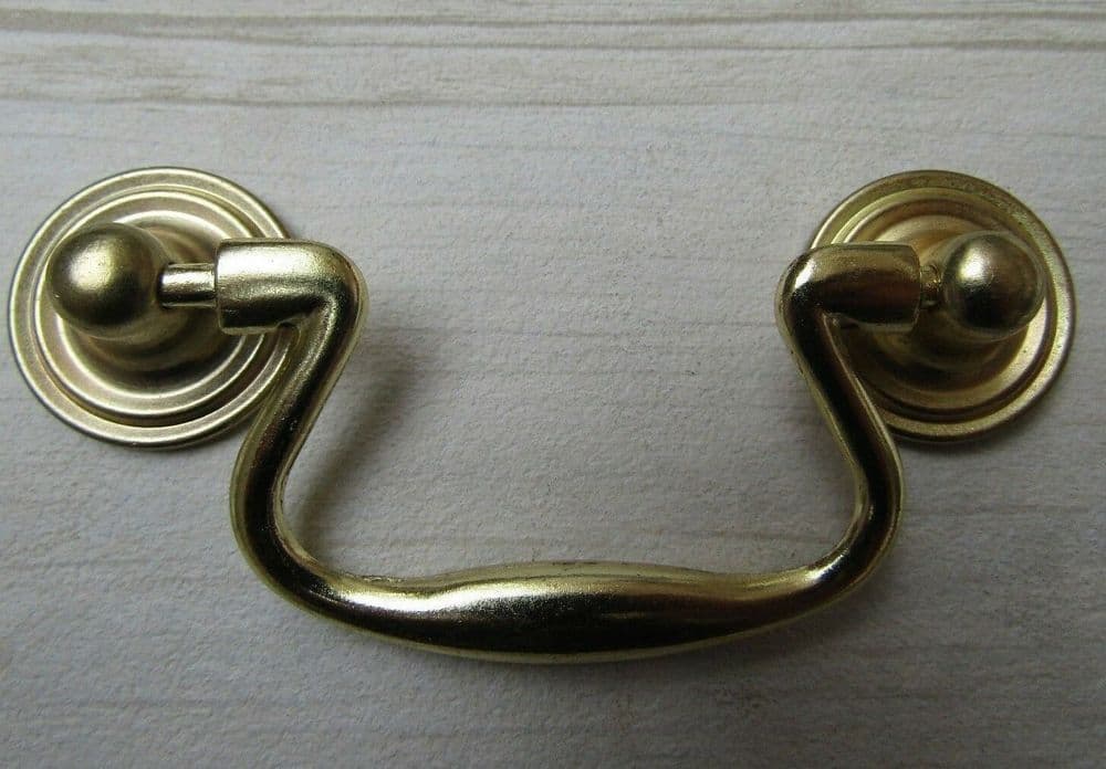 Small Swan Neck Pull Handle Antique Brass