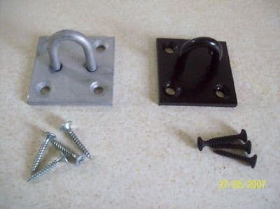 Staple Ring On Plate Eye Plate In Black Or Galvanised
