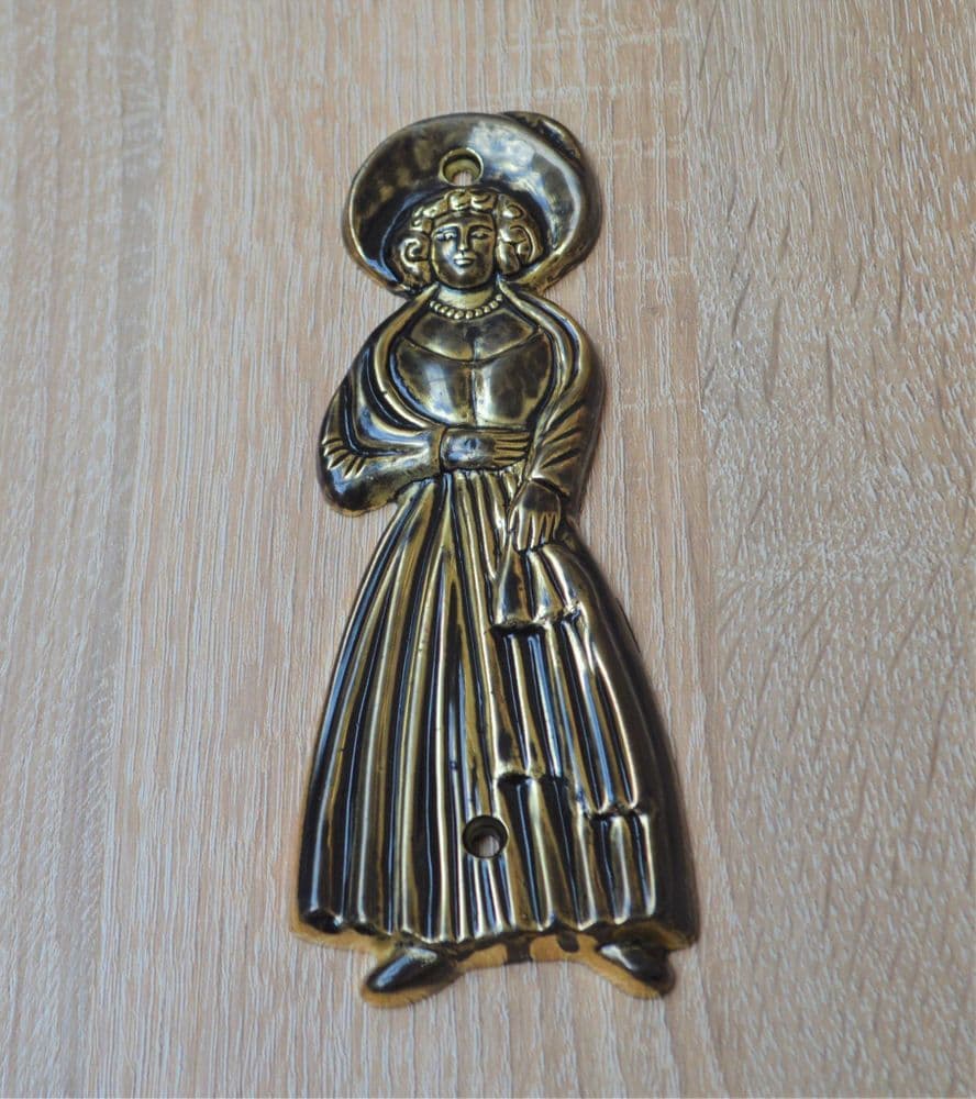 Steel Women Door Sign Antique Brass