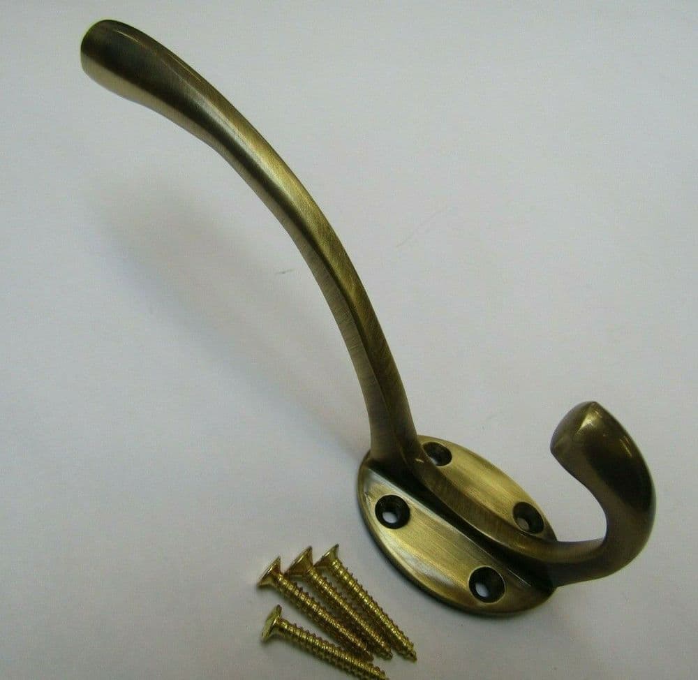 Victorian Coat Hook Antique Brass