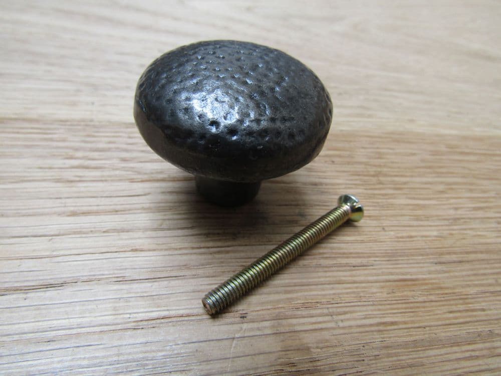 Warwick Mottled Beaten Cupboard Knob - Antique Iron