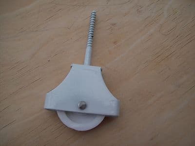 White Single Wheel Screw In Pulley