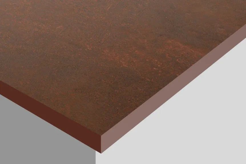 Contemporary Solid 12mm Compact Laminate Worktop - Burnt Sienna ...