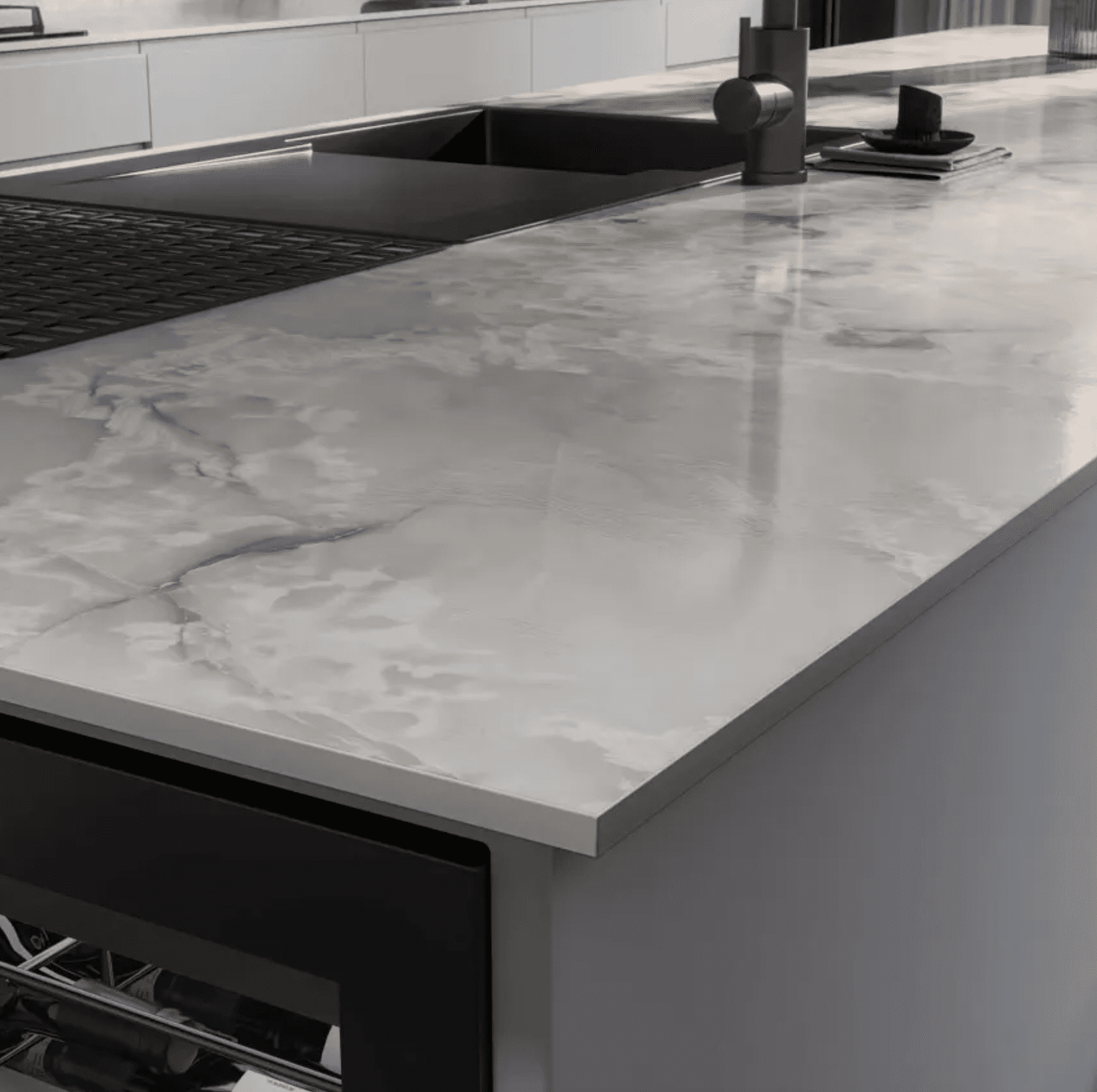 Contemporary Solid 12mm Compact Laminate Worktop - Porcelain Onyx ...