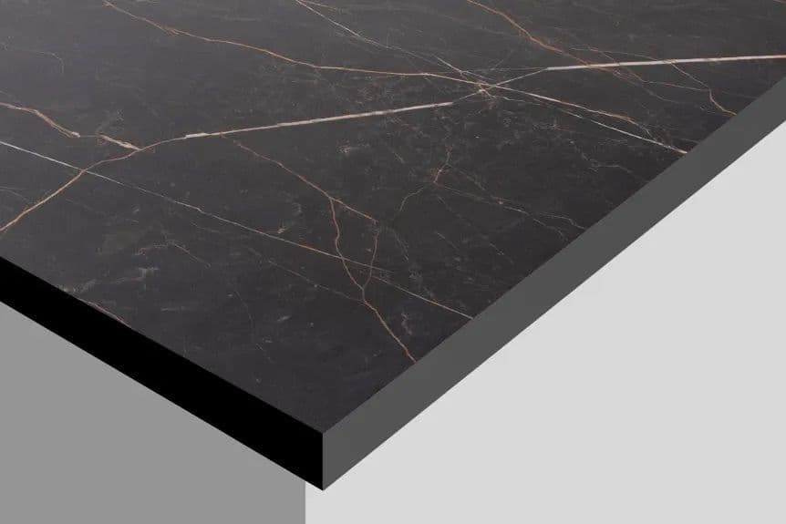 Contemporary Solid 12mm Compact Laminate Worktop - Shadow Marble ...