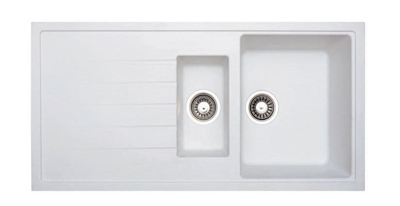 Essentials Linear Composite Granite Inset 1 5 Bowl Sink - 1000 x 500 x ...