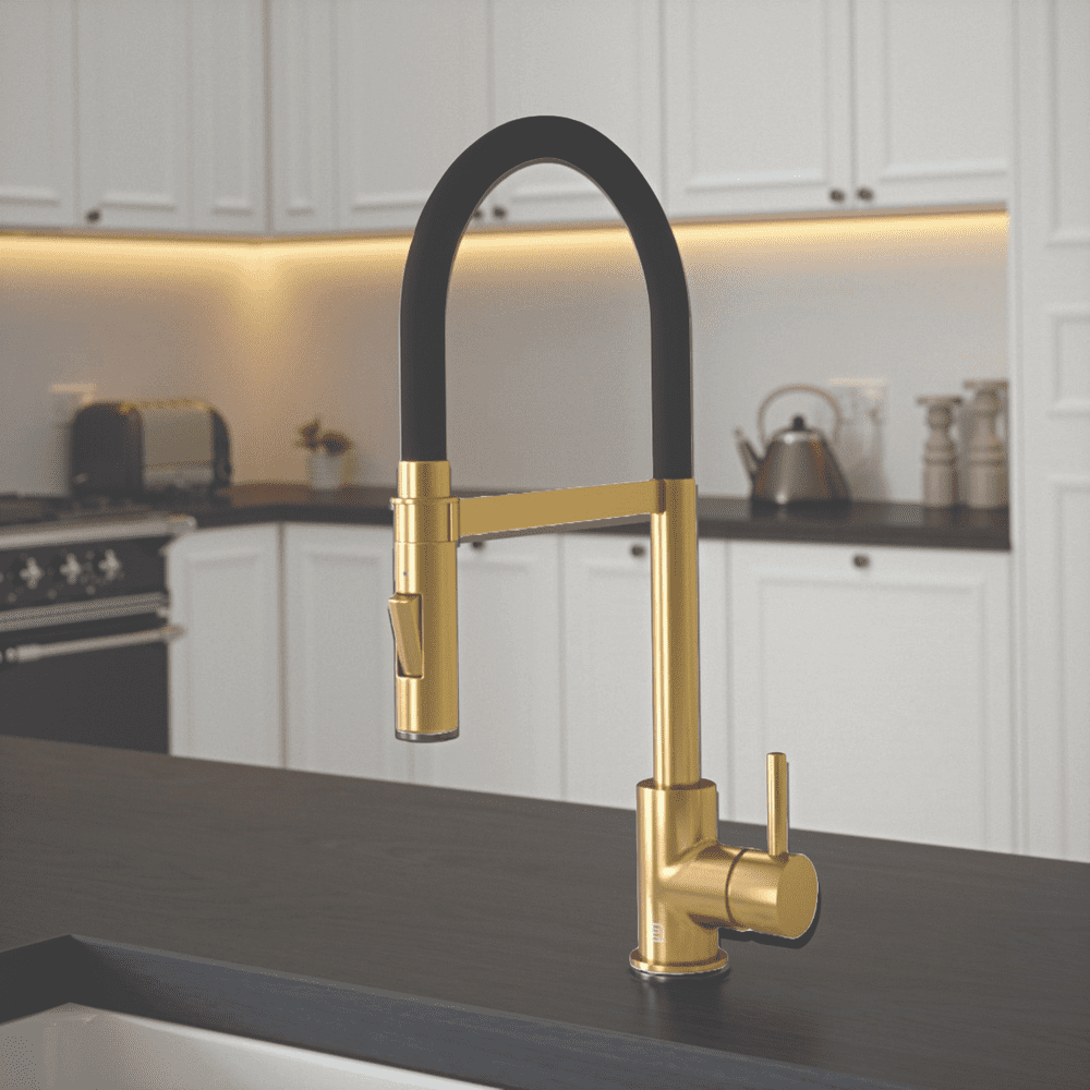 Essentials Vipera Flexible Pull-Out Spray Tap - Brushed Brass