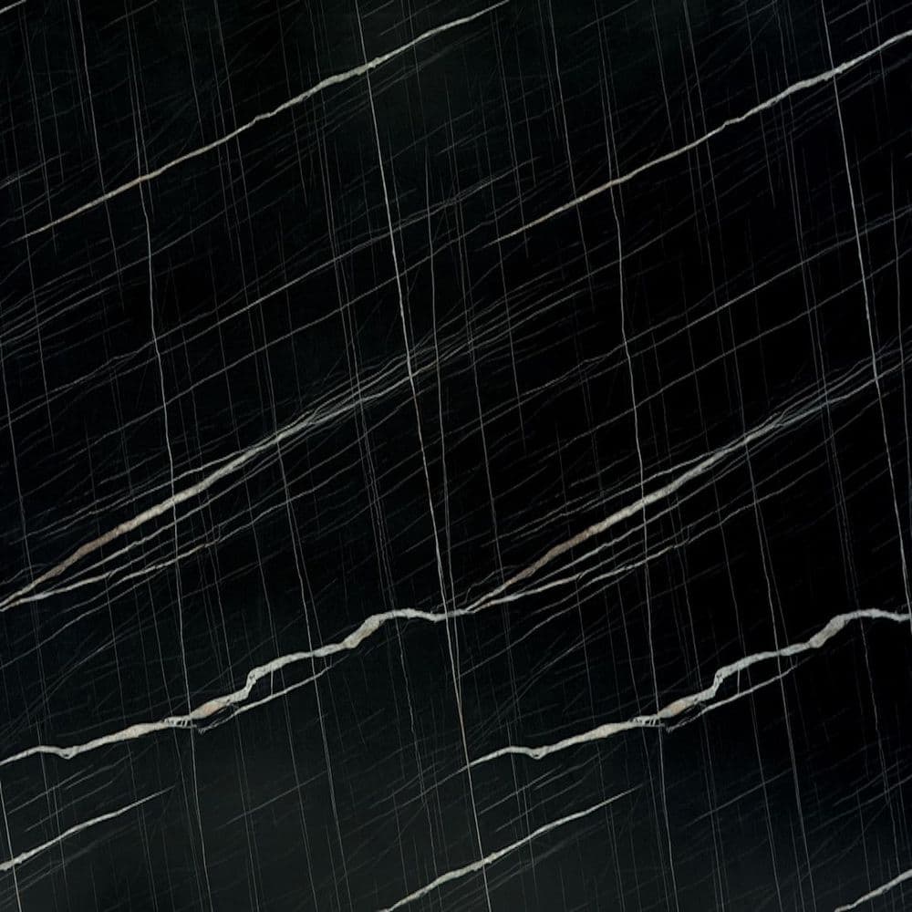 Lamura Laminate Kitchen Worktops Black Veined Marble 40mm Matt