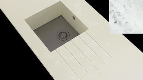 Minerva Carrara White Integrated Coloured Stainless Steel Sink Modules