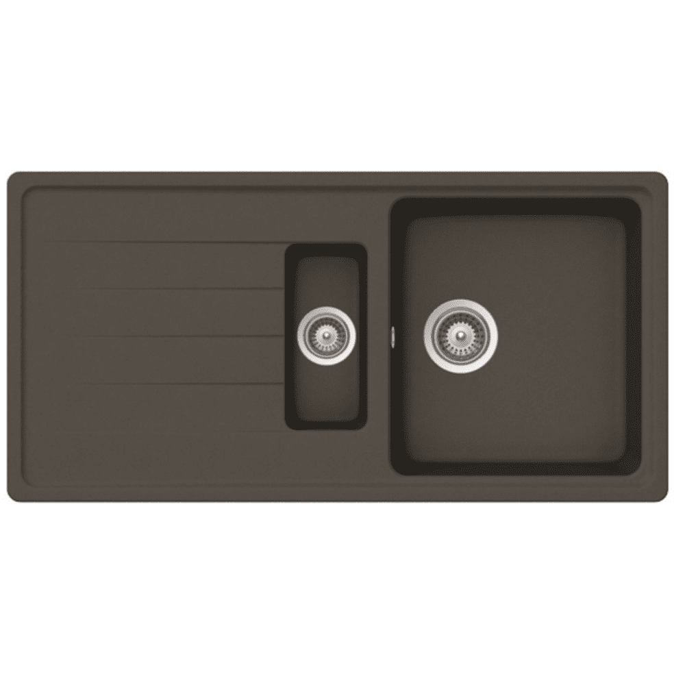 River Range - Orinoco - Dark Grey Inset One & a Half Bowl Granite Sink 1000 x 500mm