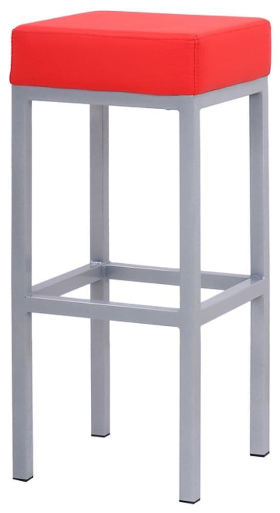 Supreme Cube Bar Stool Collection - Red Faux Leather