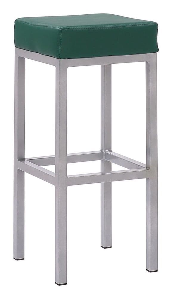 Supreme Cube Bar Stool Collection - Sage Green Faux-Leather