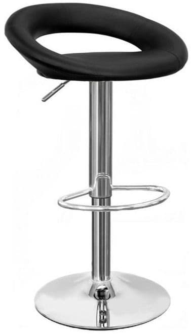Supreme Sorrento Bar Stool Collection - Black Faux-Leather Non-Weighted ...