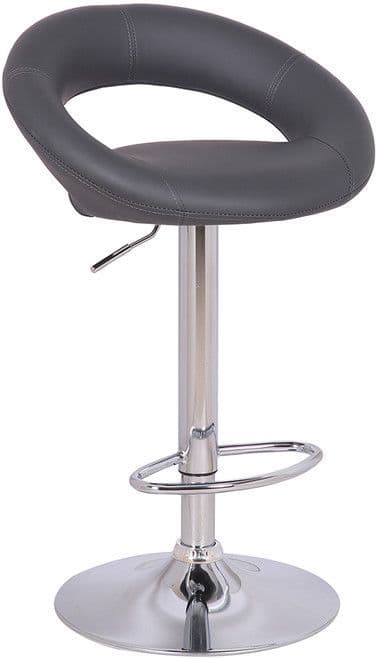 Supreme Sorrento Bar Stool Collection - Charcoal Grey Faux-Leather Non ...