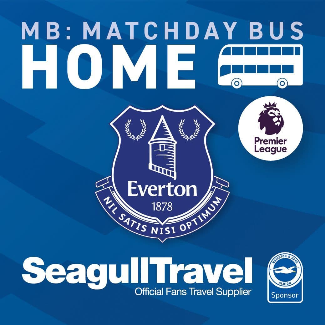 Matchday Bus to the Amex for Everton FC- Saturday 31st January - KO 15 00