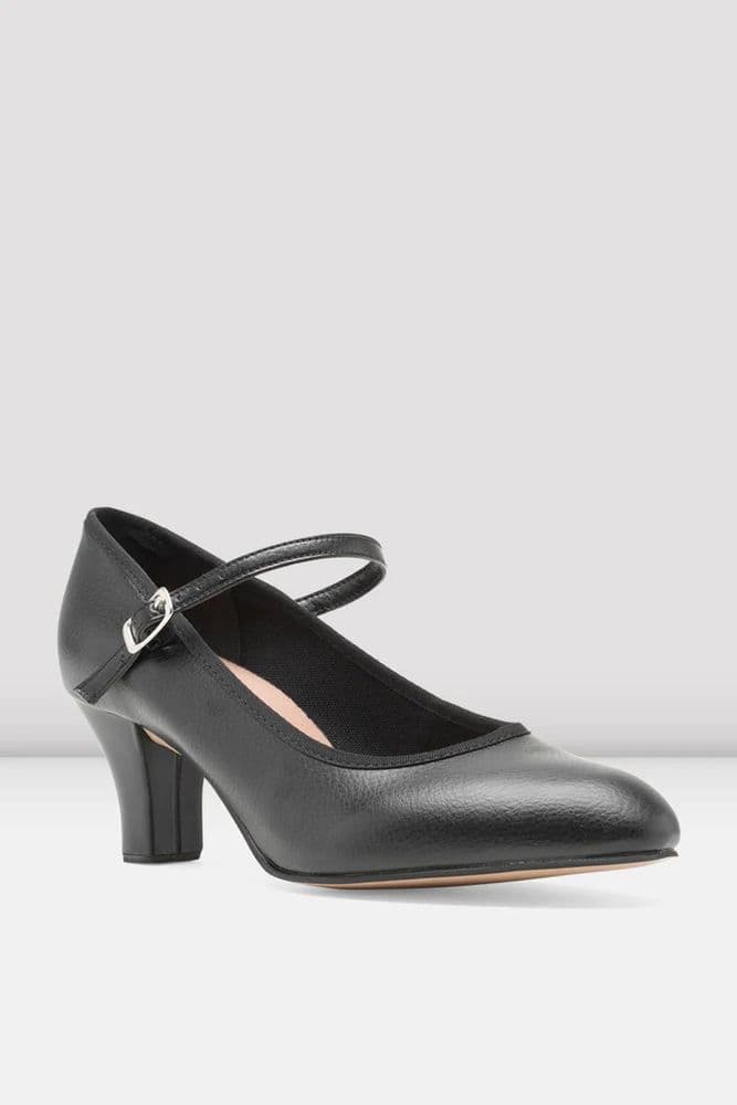 BLOCH S0324LU Kickline Black Character Stage Dance Shoe 2 5" Heel