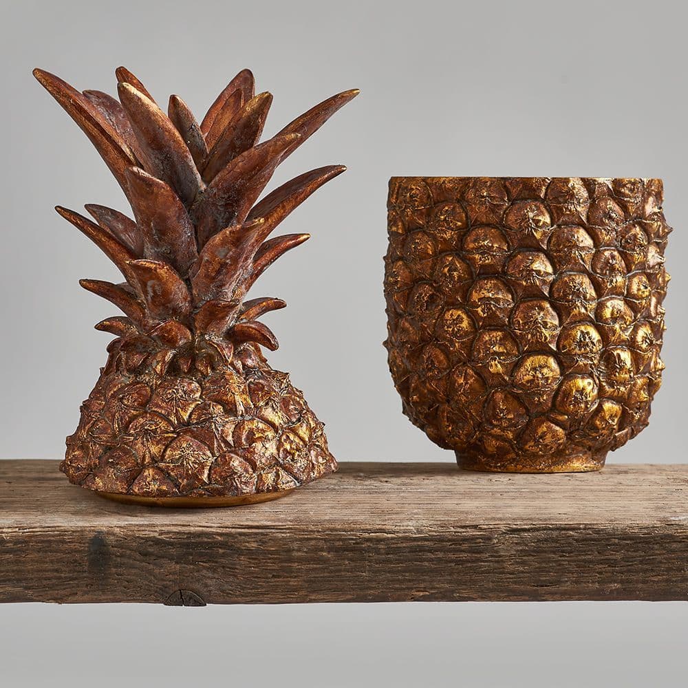 Antique Gold Pineapple Box