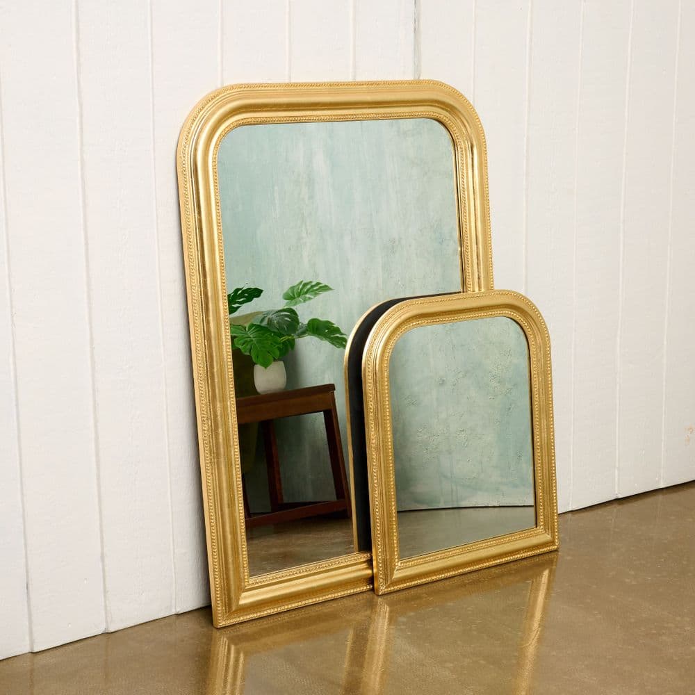 Gold Wood Framed Beaded Mirror