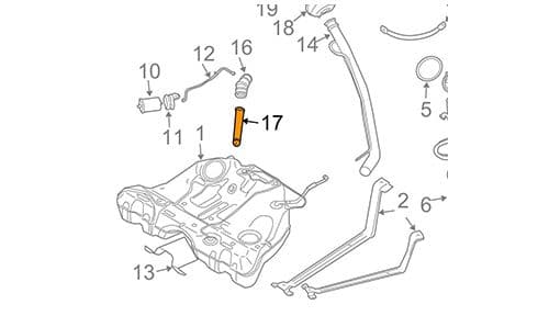 Genuine Volvo S80, V70, S60, XC70 (-08) Fuel Tank Filler Pipe