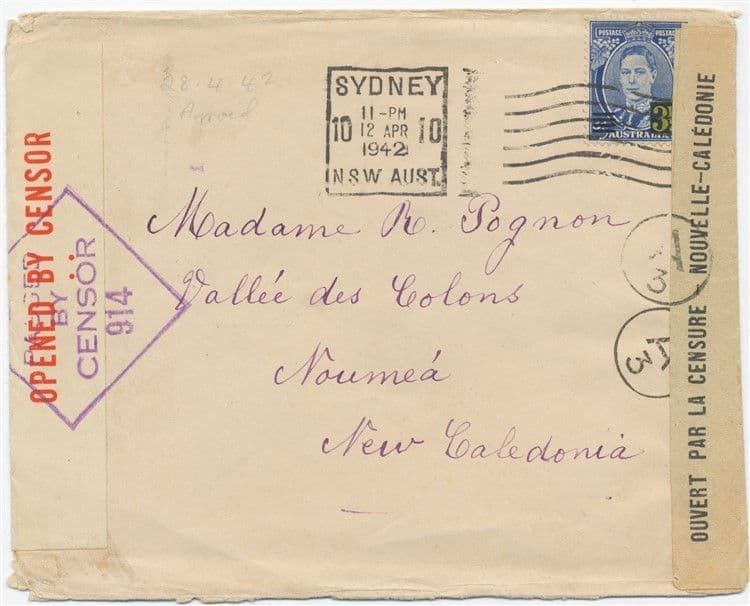 Australian WW2 Civil Censor Cover Military District 2, Dated 12 April 1942