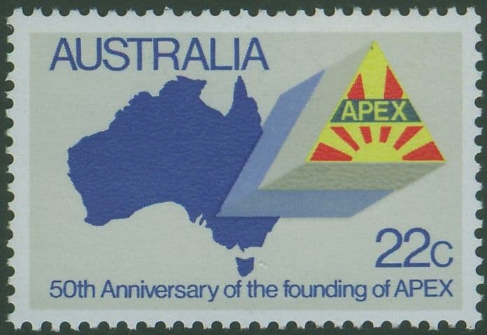 Australian Stamps SG772 22c Apex Symbol and Map of Australia