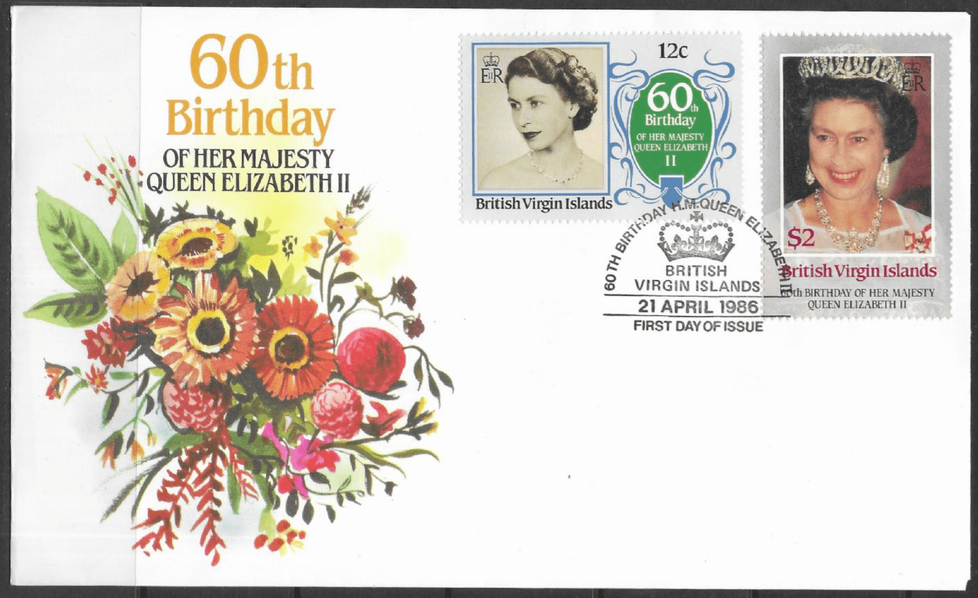 British Virgin Islands Stamps 1986 Queen Elizabeth II 60th Birthday ...