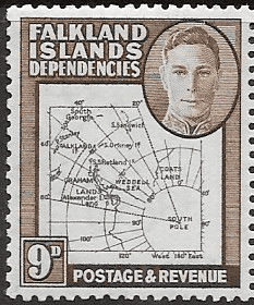 Falkland Islands Dependencies 1946 Map SG G7a Gap in 80th Parallel ...