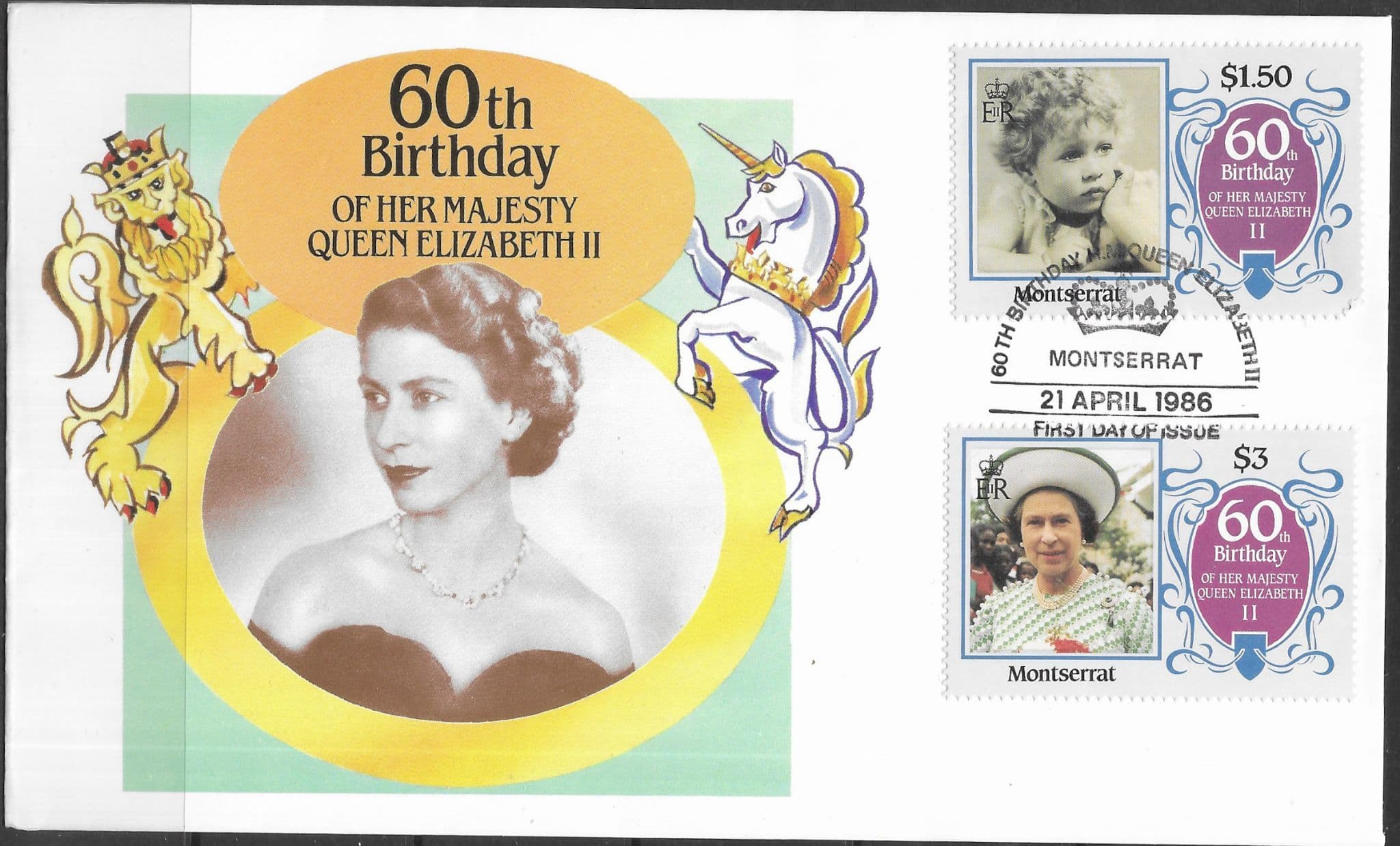 Montserrat Stamps 1986 Queen Elizabeth 60th Birthday Set Fine Mint