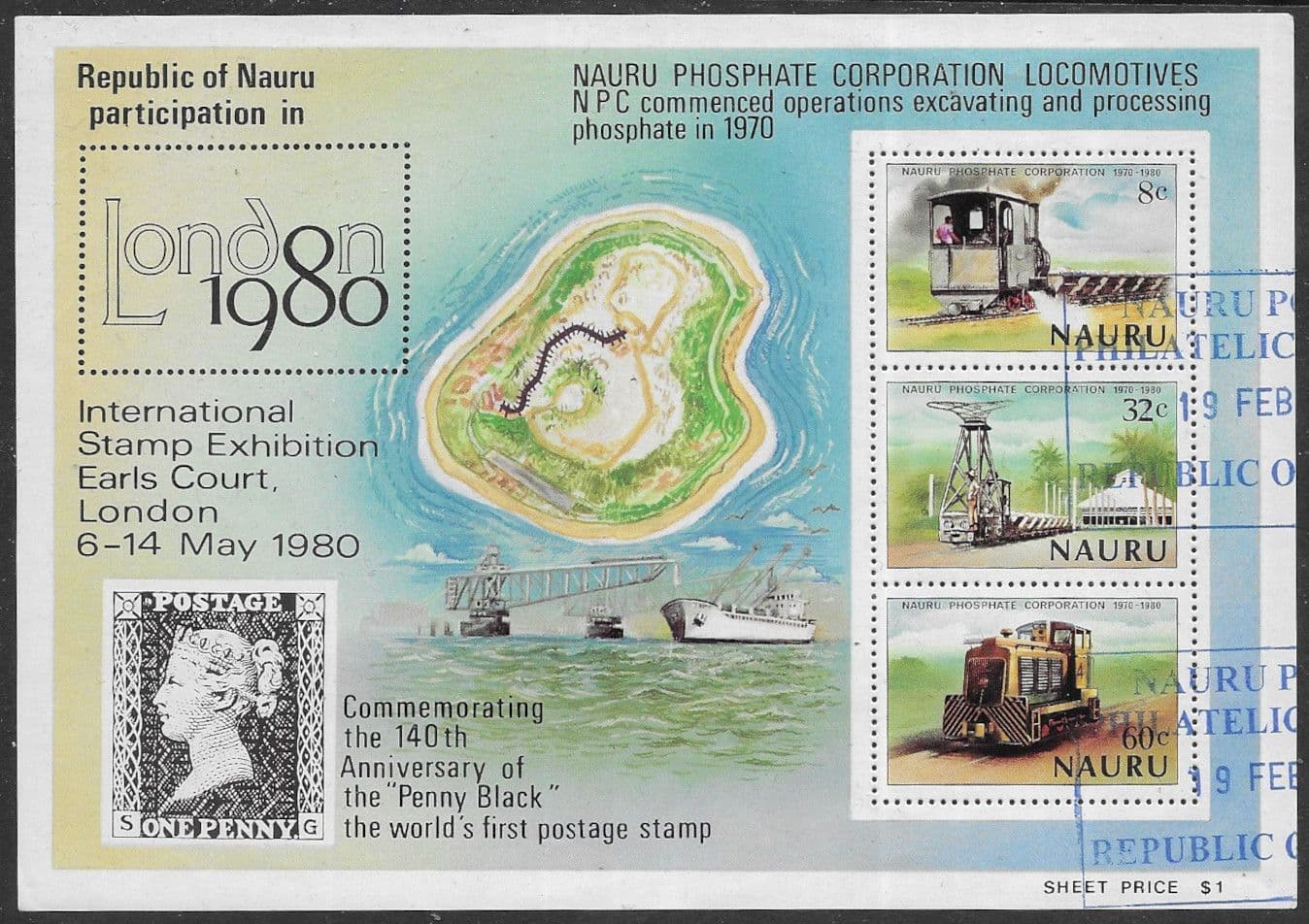 Nauru Stamps 1980 Railway Locomotives