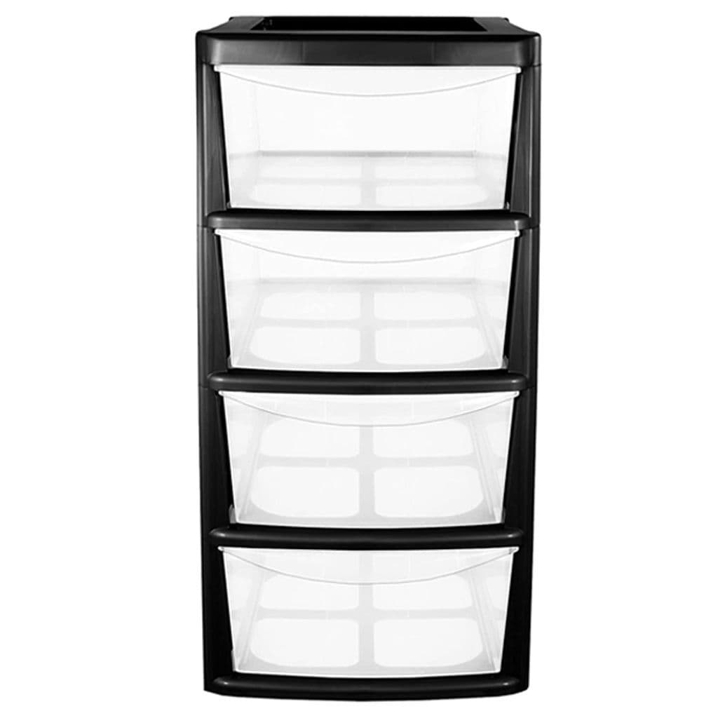 4 Drawer Bedside Home Office Storage Cabinets With Clear Transparent ...