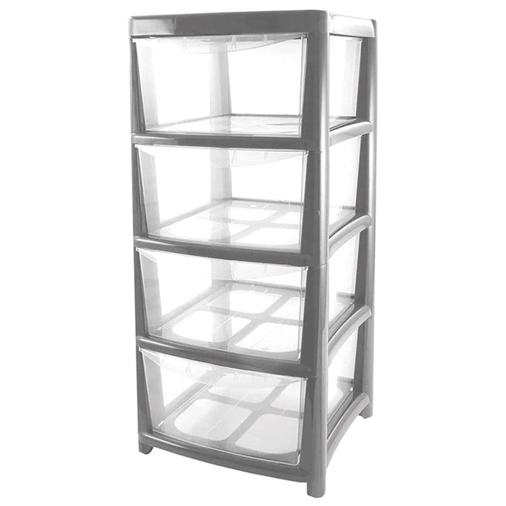 4 Drawer Bedside Home Office Storage Cabinets With Clear Transparent ...