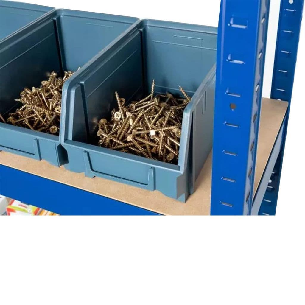 4 Tier Metal Botless Racking With Large MDF Shelves For Garage & Warehouses