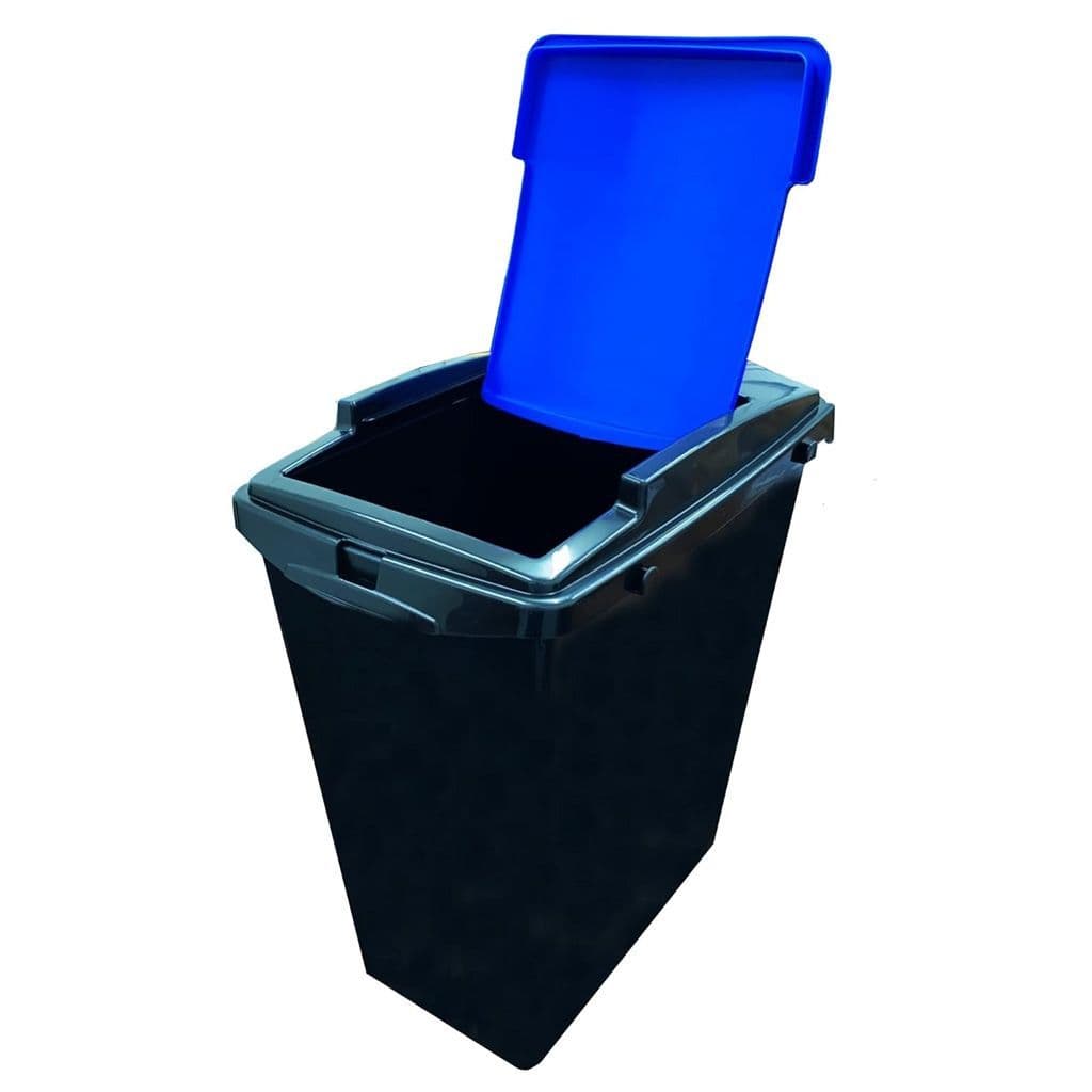 40L Black Base Recycling Waste Utility Interlocking Bins With Colour ...