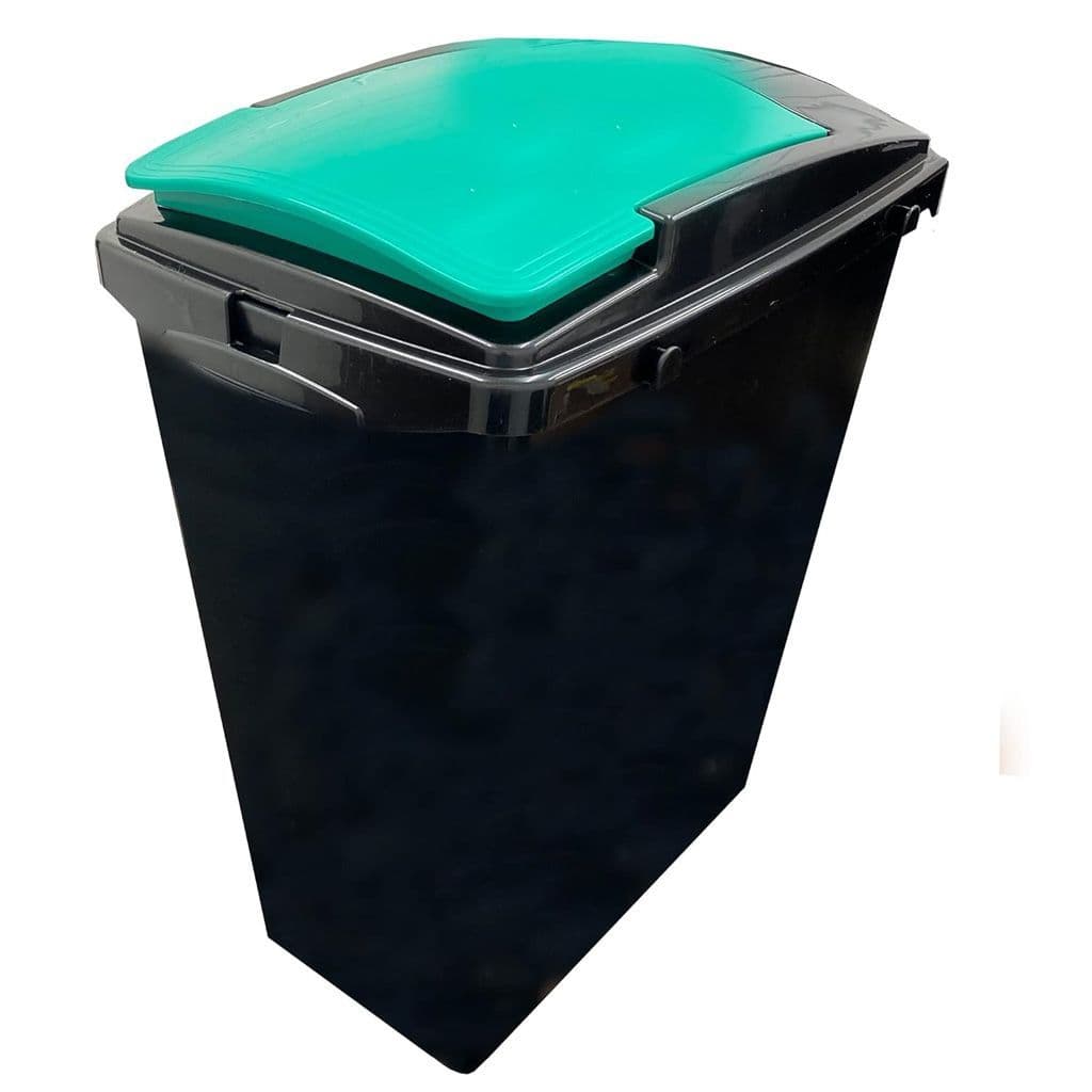 40L Black Base Recycling Waste Utility Interlocking Bins With Colour ...