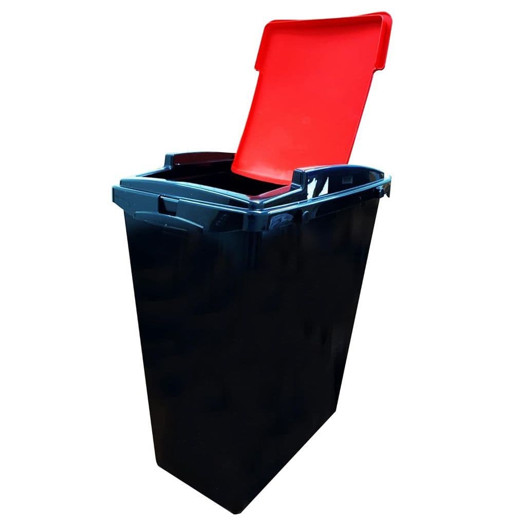 40L Black Base Recycling Waste Utility Interlocking Bins With Colour ...