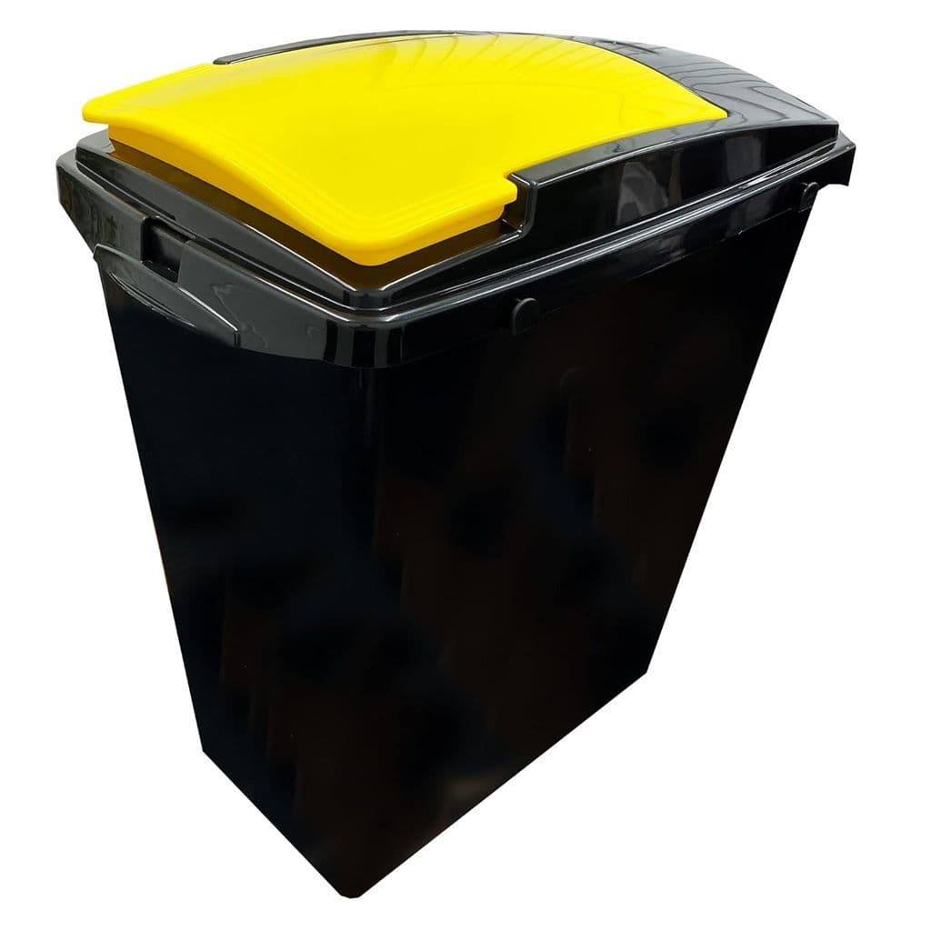 40L Black Base Recycling Waste Utility Interlocking Bins With Colour ...