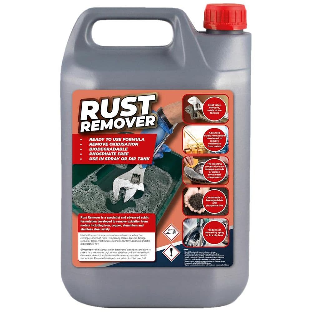 5 Litre Rust Remover Solution/Spray/Liquid Removes Rust Back To Bare Metal