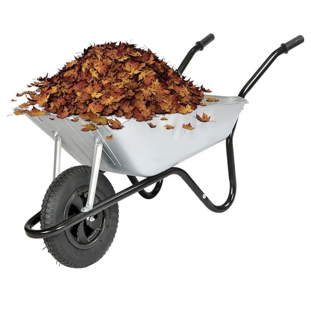 85L Galvanized Heavy Duty Sturdy Steel Wheelbarrow With Pneumatic Tyre