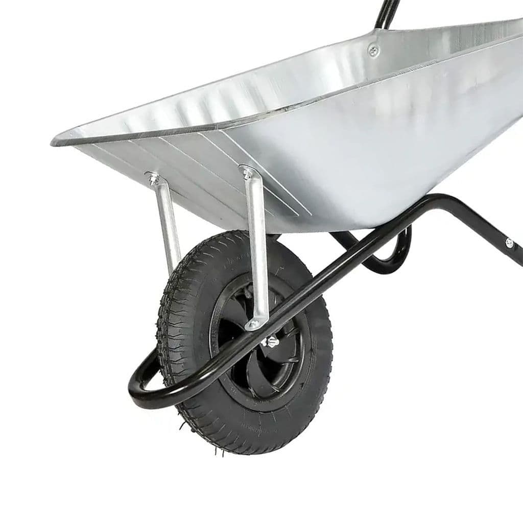 85L Galvanized Heavy Duty Sturdy Steel Wheelbarrow With Pneumatic Tyre