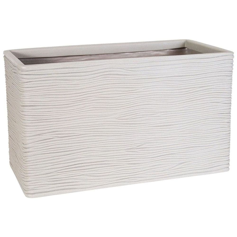 Amalfi Light Grey Stone Effect Trough Long Flower Planter