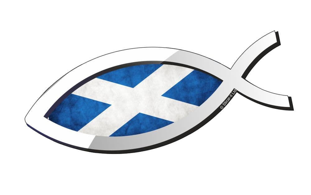 Christian Fish Symbol Ichthys Icthus With Scotland Scottish Saltire ...