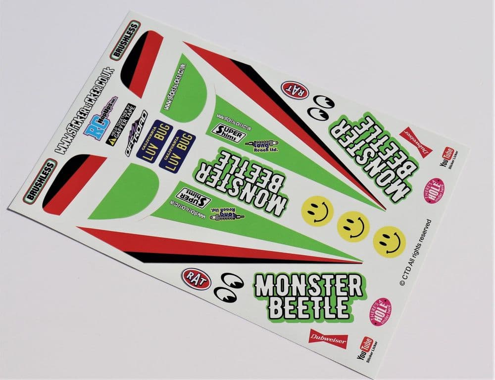 Green Original Kit Style Retro themed vinyl stickers to fit R/C Tamiya ...
