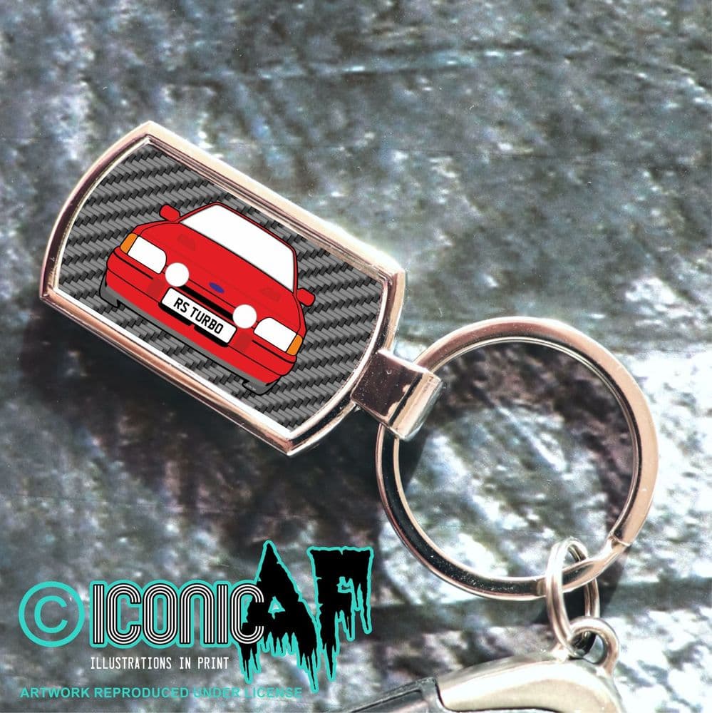 IconicAF Carbon Fiber & Mk4 Escort RS Turbo car illustration Stainless ...