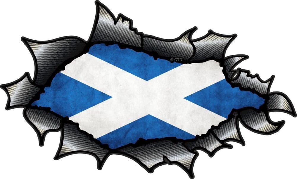 Ripped Torn Carbon Fibre Fiber Design With Scottish Saltire Flag Motif ...