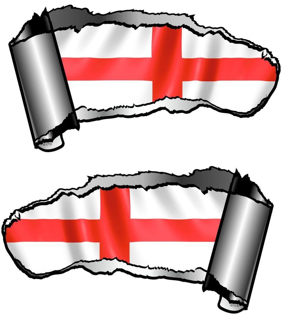 Small Pair Ripped Torn Metal Gash Design & St Georges Cross England ...