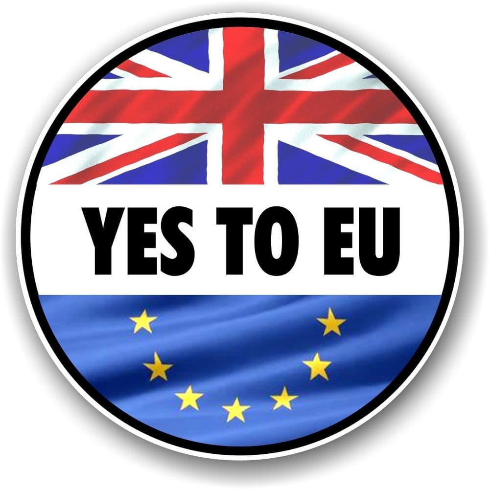 Twin Pack of YES TO EU Slogan design for EU European Union Referendum ...