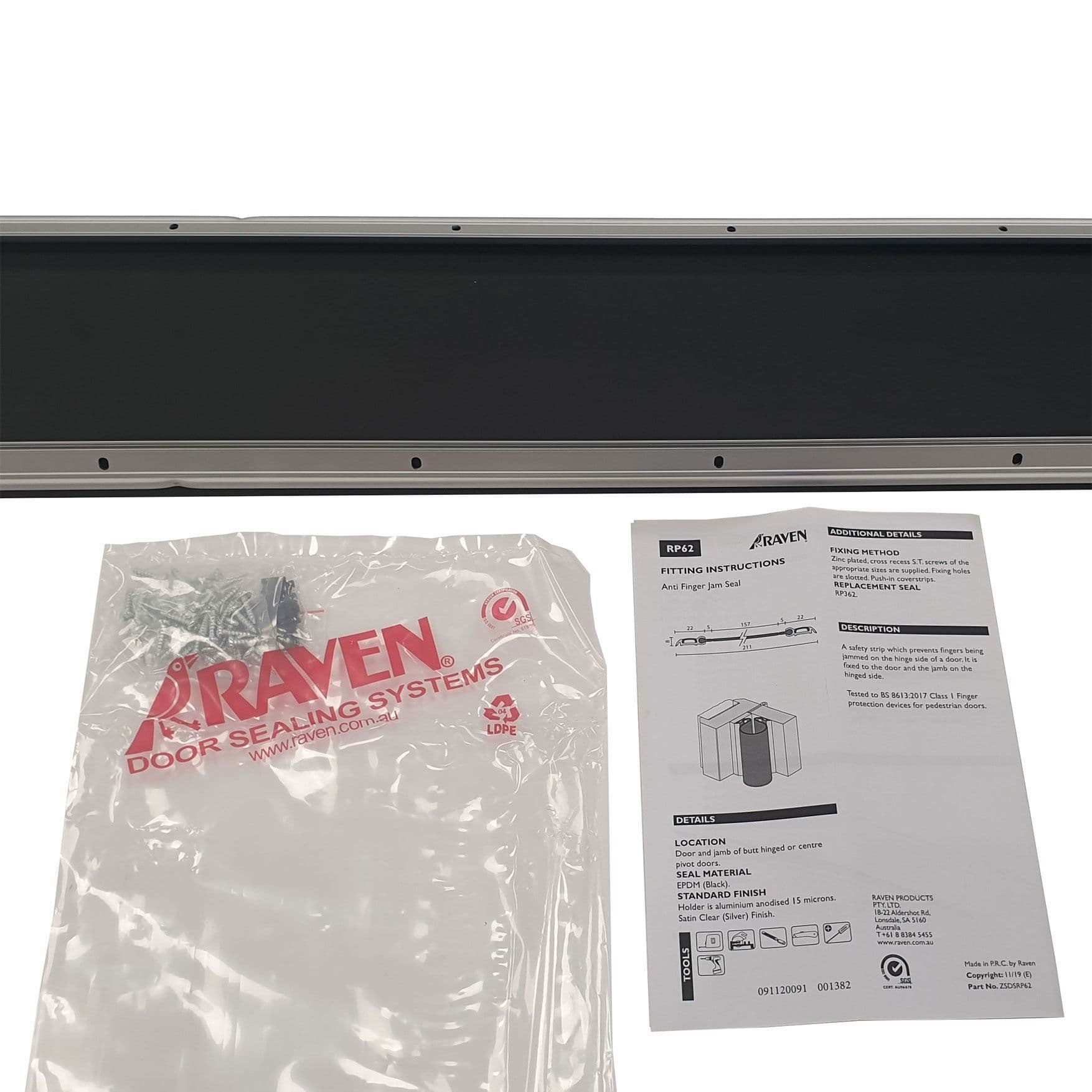 Raven Door Finger Guards - Model RP62 (Long) | Stormflame